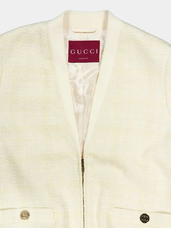 Gucci Check Cotton Tweed Jacket