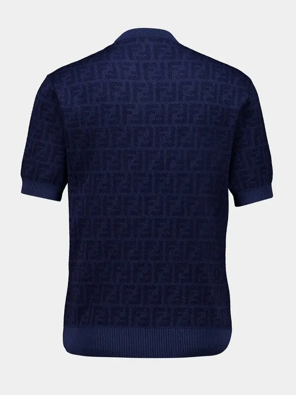 Fendi Ff Denim Knit Pullover - Blue