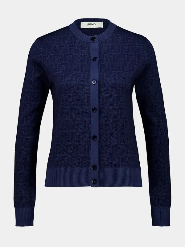 Fendi Ff Wool Cardigan - Blue
