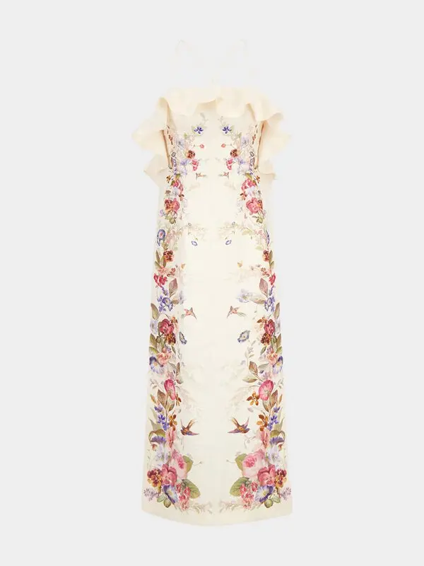 Zimmermann Patience Frill Midi Dress - Pink