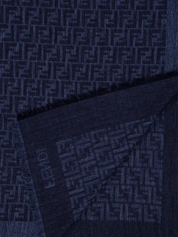 Fendi Ff Cotton Wool Shawl - Blue