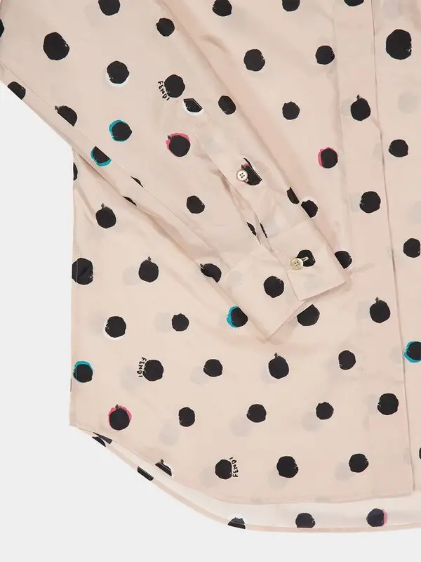 Fendi Mou Dots Printed Long-sleeve Shirt
