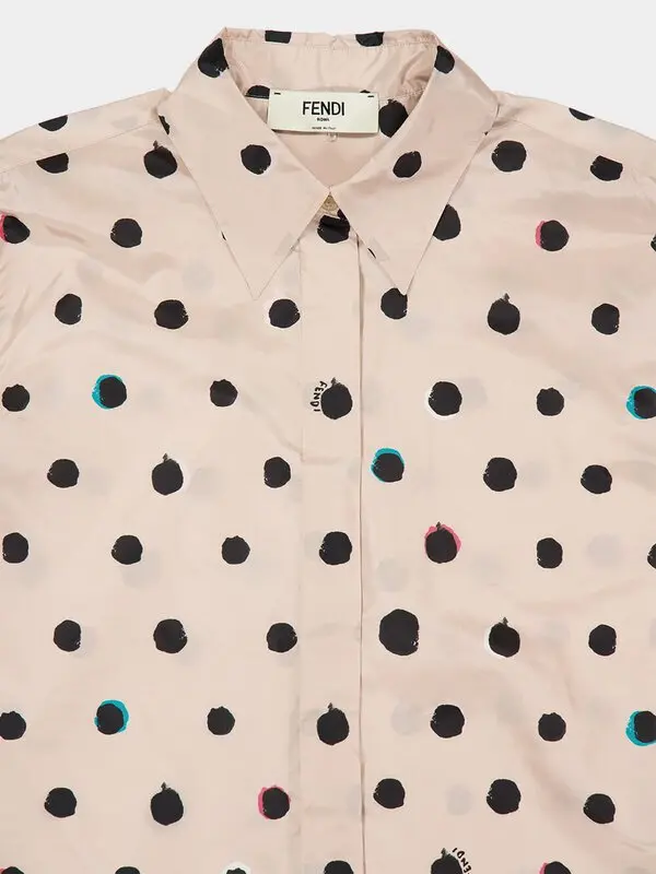 Fendi Mou Dots Printed Long-sleeve Shirt - Pink