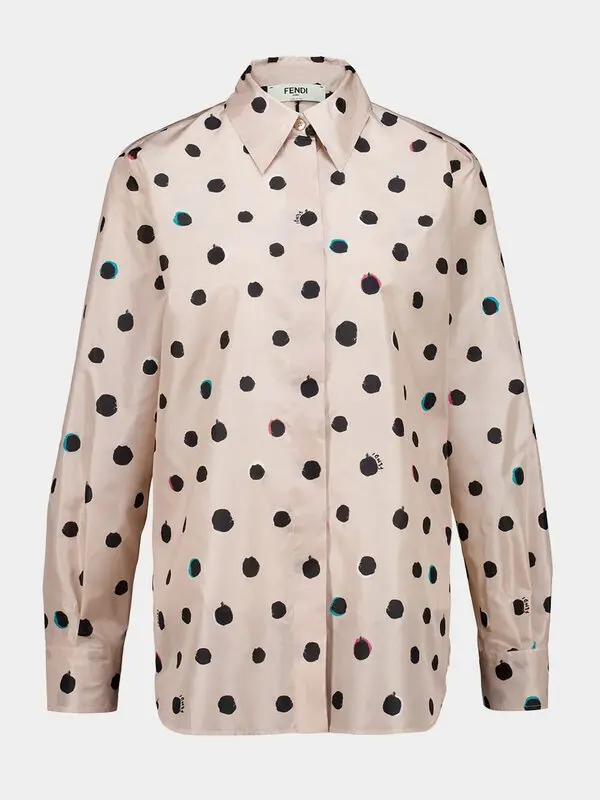 Fendi Mou Dots Printed Long-sleeve Shirt - Pink