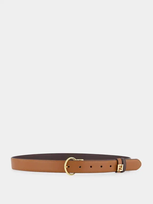 Fendi Sellier And Chocolate Reversible Belt - Brown