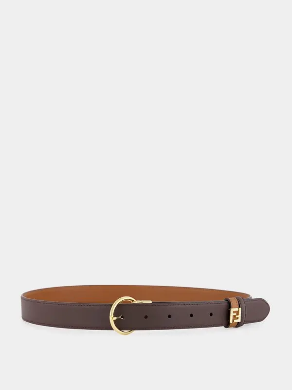 Fendi Sellier And Chocolate Reversible Belt