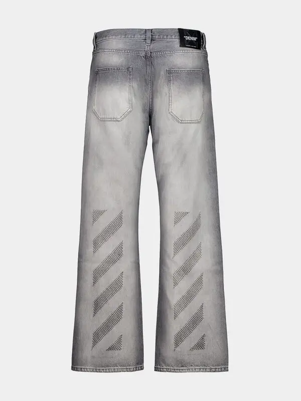 Off-White Sun-faded Relaxed Fit Jeans - Grey