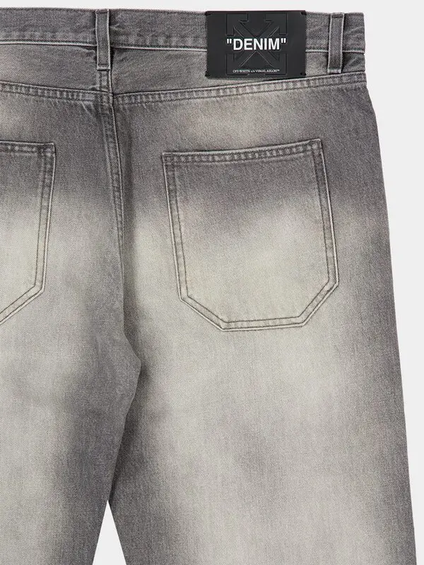 Off-White Sun-faded Relaxed Fit Jeans - Grey