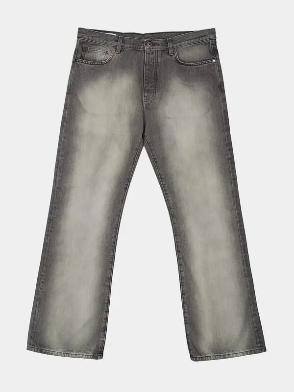 Off-White Sun-faded Relaxed Fit Jeans - Grey