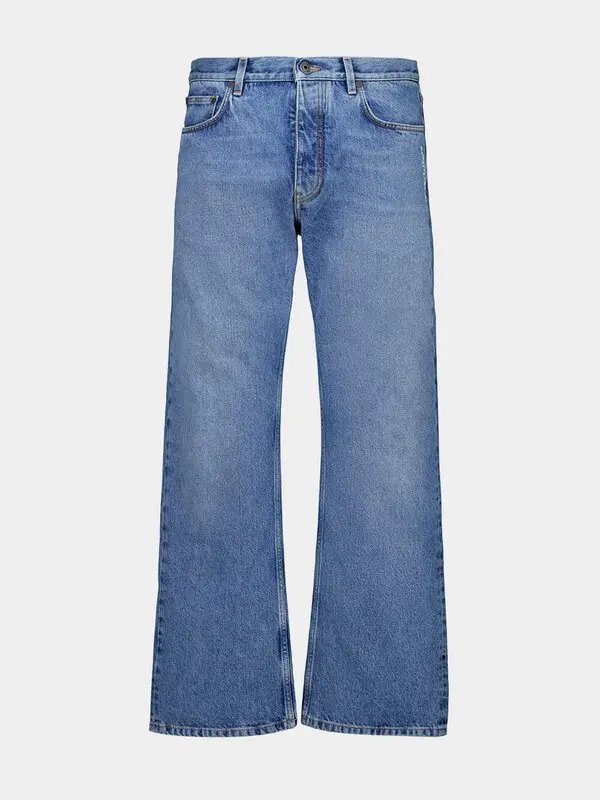 Off-White Light Medium Relaxed Fit Jeans - Blue