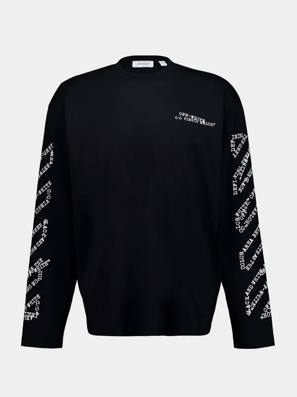 Off-White Long-sleeve Type Machine Arrow Top - Black
