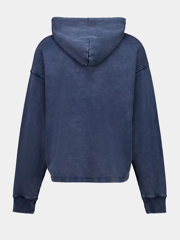 Off-White Hooded Cotton Sweatshirt - Blue