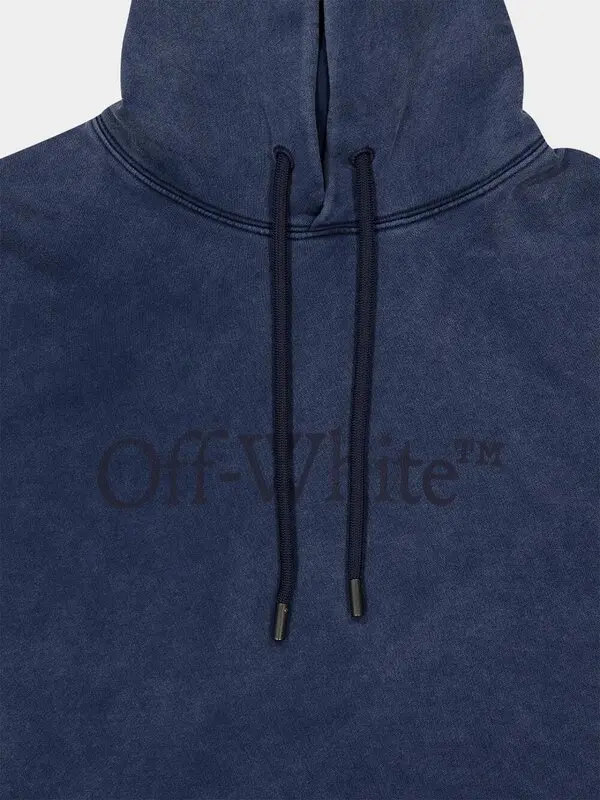 Off-White Hooded Cotton Sweatshirt - Blue