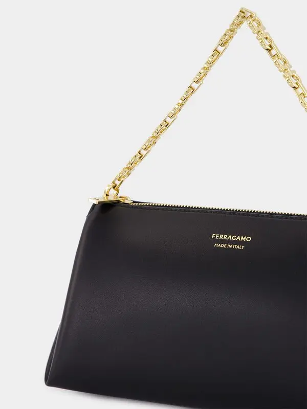 FERRAGAMO Gancini Chain Mini Bag - Black