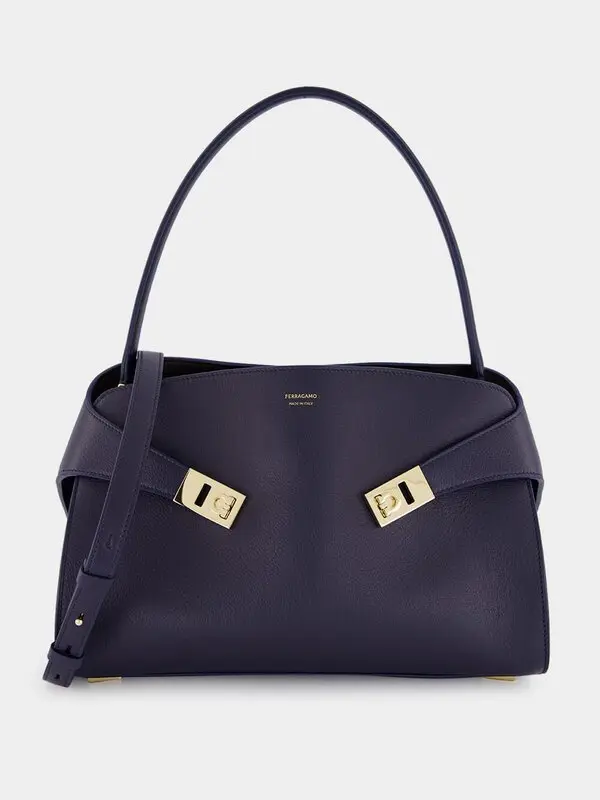 FERRAGAMO Medium Hug Soft Bicolor Shoulder Bag