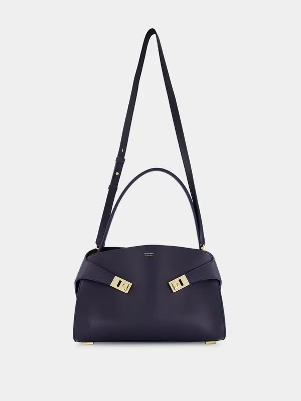 FERRAGAMO Medium Hug Soft Bicolor Shoulder Bag