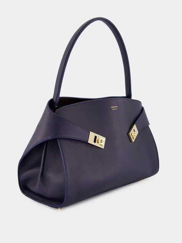 FERRAGAMO Medium Hug Soft Bicolor Shoulder Bag