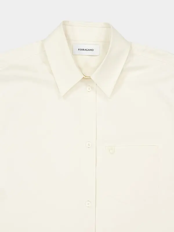 FERRAGAMO Cotton Short-sleeved Shirt - White