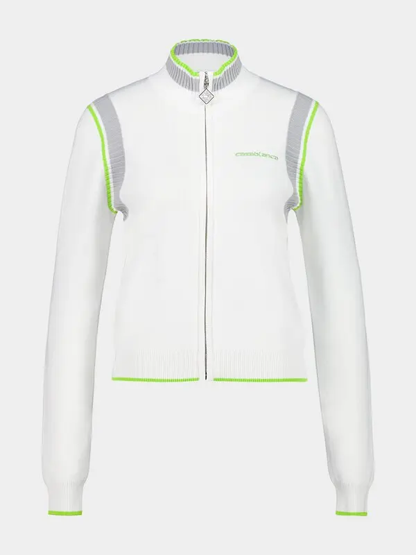 Casablanca Zip-up Jacket With Trim - White