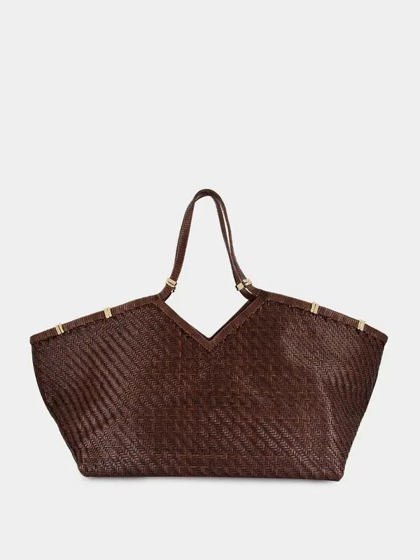 Benedetta Bruzziches Usha La Grandissima Hand-woven Buffalo Leather Bag - Brown