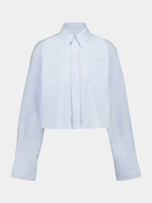 Ami De Coeur Cropped Oxford Shirt - Blue