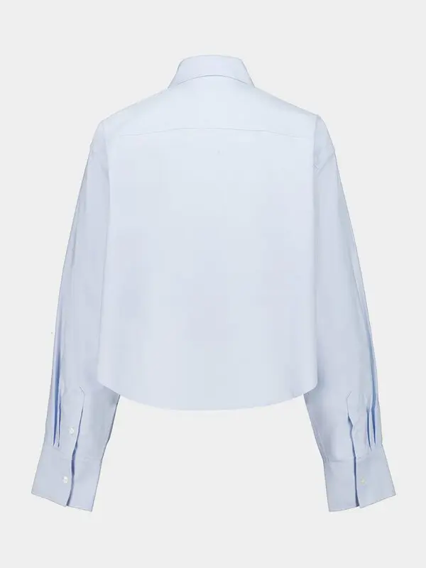 Ami De Coeur Cropped Oxford Shirt - Blue