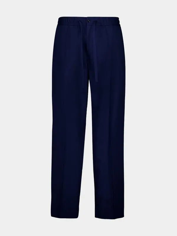 Valentino Garavani Straight-leg Cotton Trousers - Blue