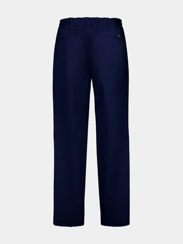 Valentino Garavani Straight-leg Cotton Trousers - Blue