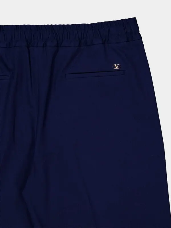 Valentino Garavani Straight-leg Cotton Trousers - Blue