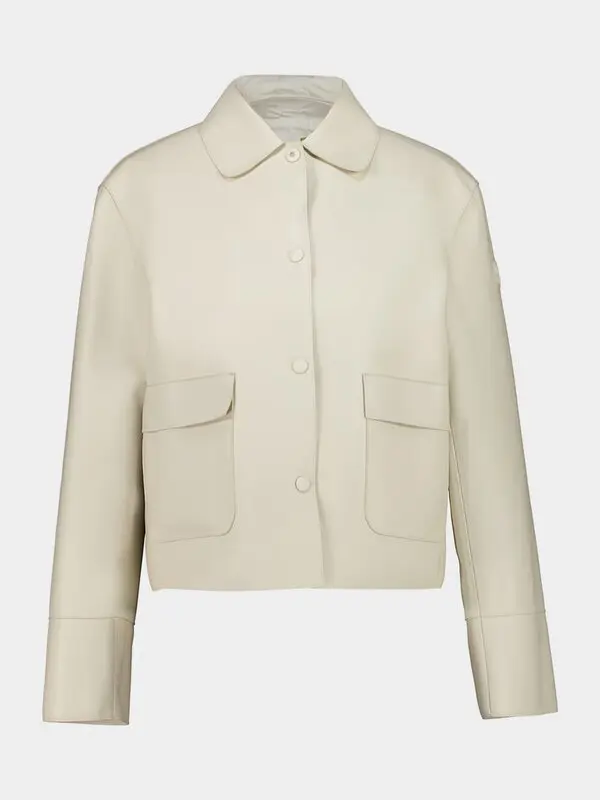 Moncler Haricot 3-in-1 Leather Shirt Jacket - Cream