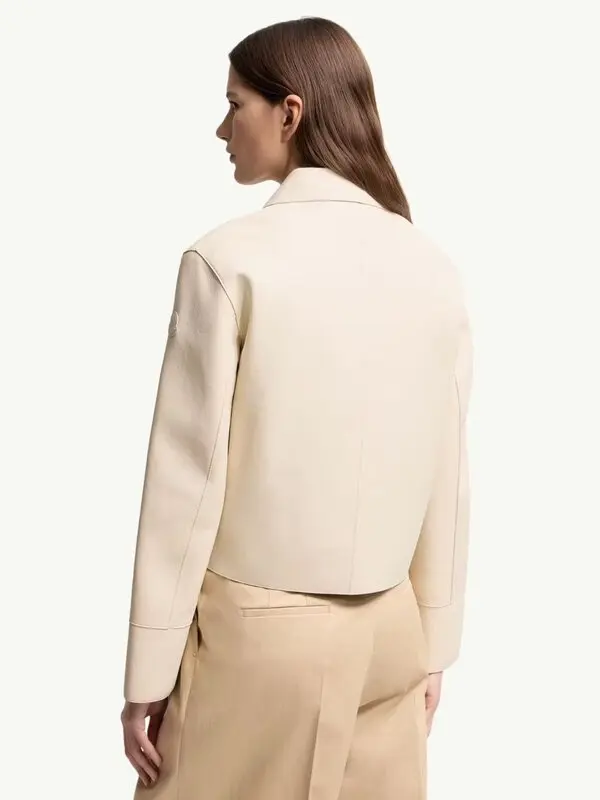 Moncler Haricot 3-in-1 Leather Shirt Jacket - Cream