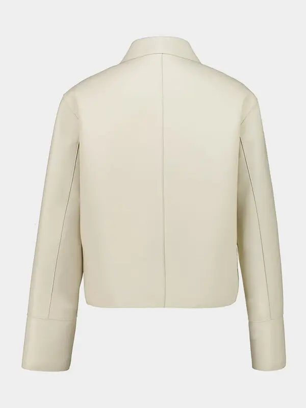 Moncler Haricot 3-in-1 Leather Shirt Jacket - Cream