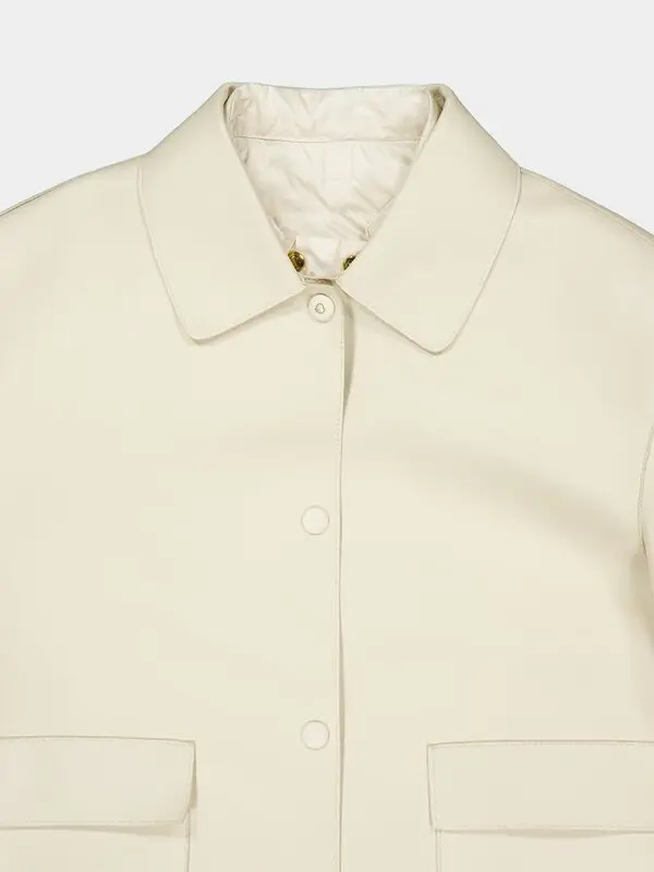 Moncler Haricot 3-in-1 Leather Shirt Jacket - Cream