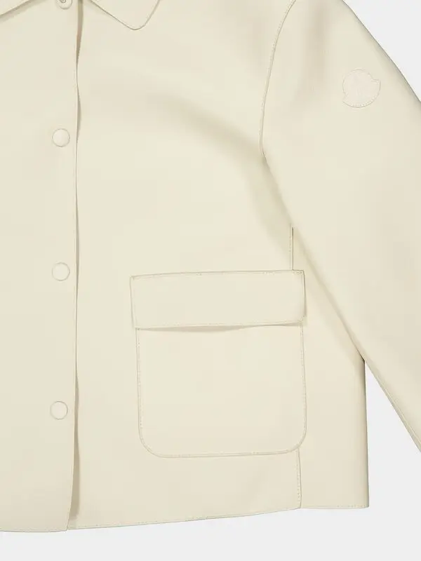 Moncler Haricot 3-in-1 Leather Shirt Jacket - Cream