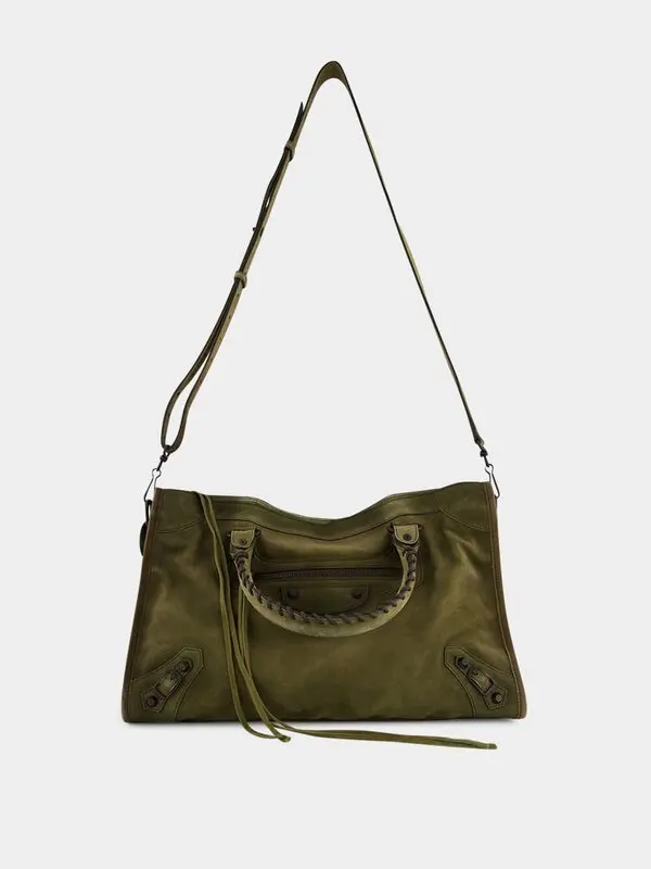 Balenciaga Le City Bag Medium In Suede Calfskin