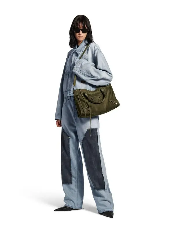 Balenciaga Le City Bag Medium In Suede Calfskin
