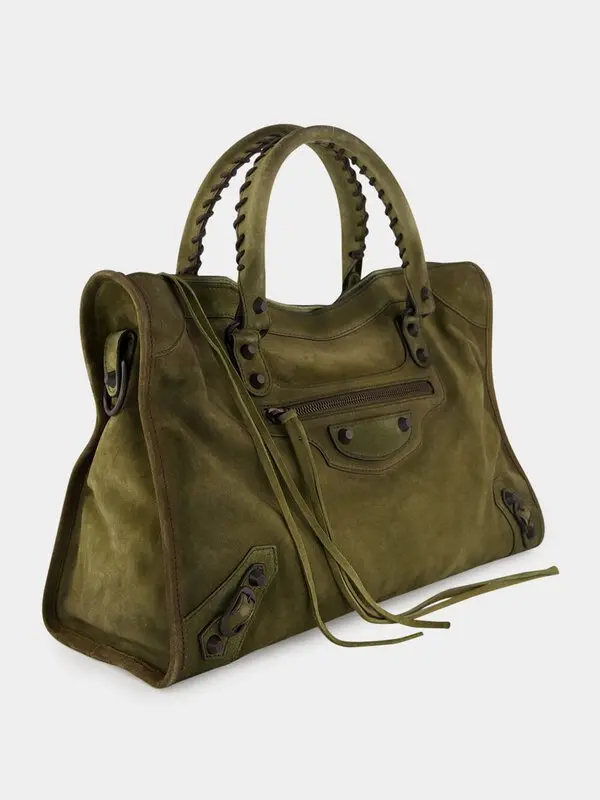 Balenciaga Le City Bag Medium In Suede Calfskin