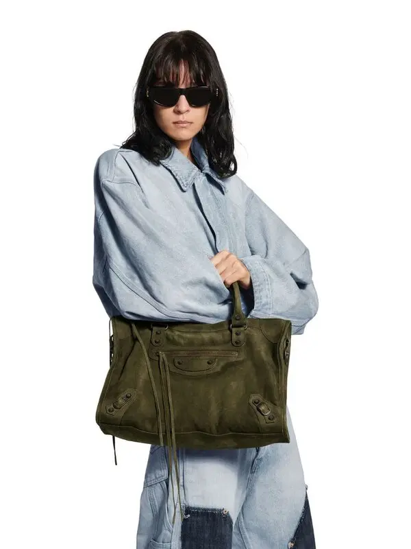 Balenciaga Le City Bag Medium In Suede Calfskin
