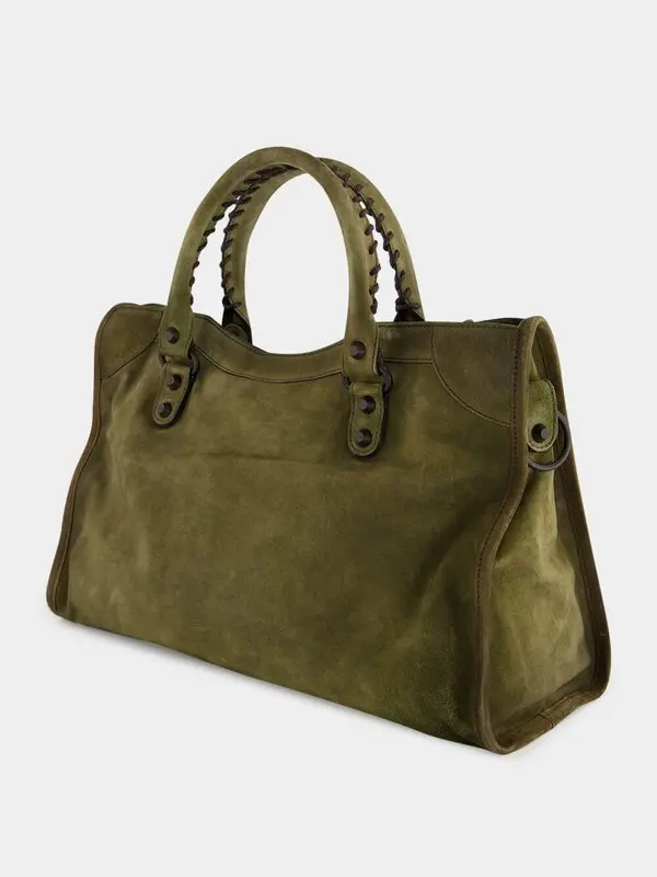 Balenciaga Le City Bag Medium In Suede Calfskin