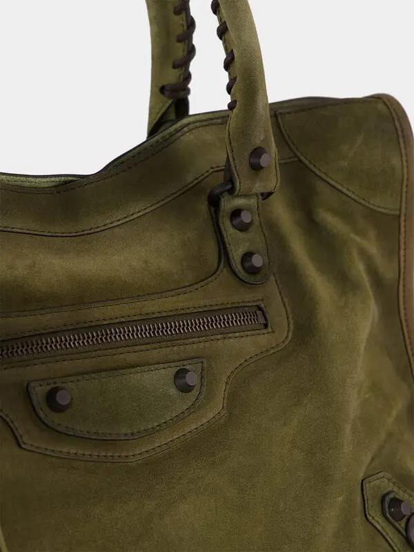 Balenciaga Le City Bag Medium In Suede Calfskin