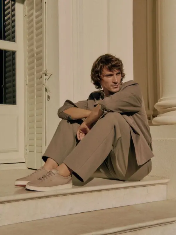 Santoni Suede Sneakers - Beige