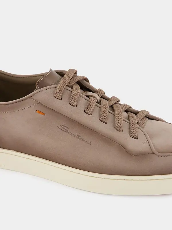 Santoni Suede Sneakers - Beige