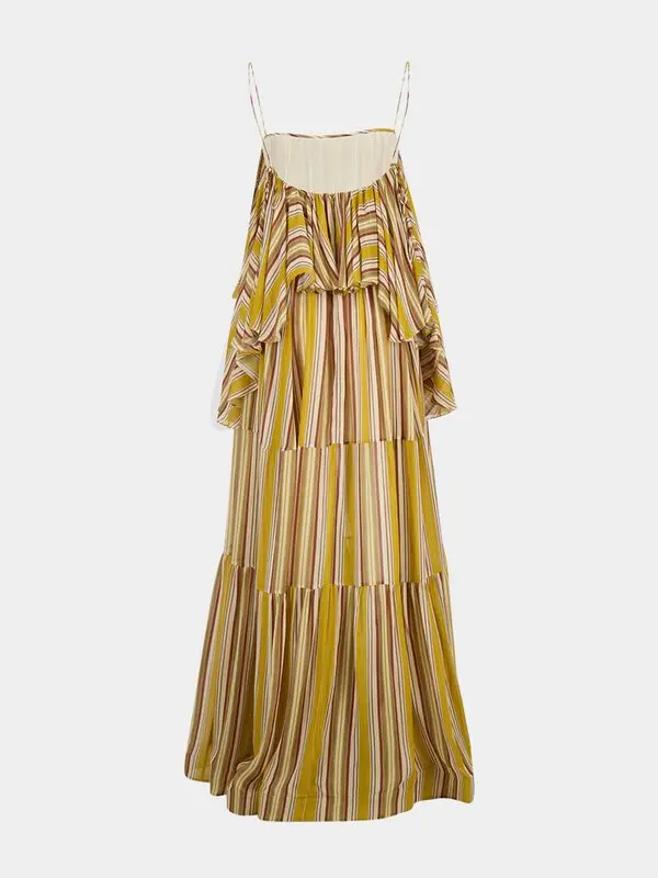 Zimmermann Rebellion Mustard Stripe Maxi Dress - Yellow
