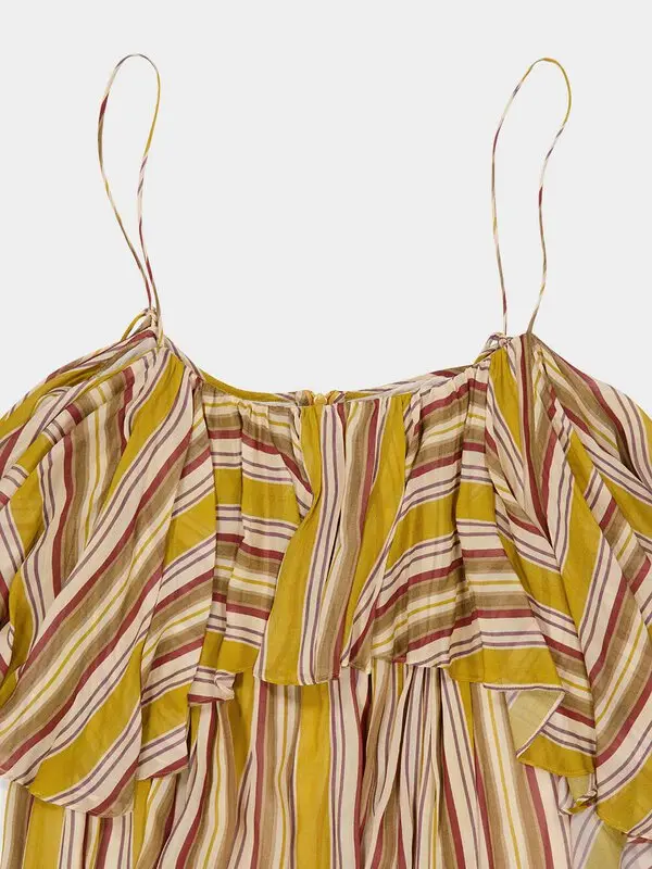 Zimmermann Rebellion Mustard Stripe Maxi Dress - Yellow