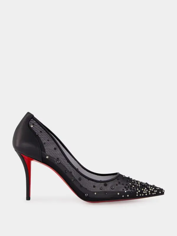 CHRISTIAN LOUBOUTIN Miss Z 80 Degrastrass Perla Pumps - Black