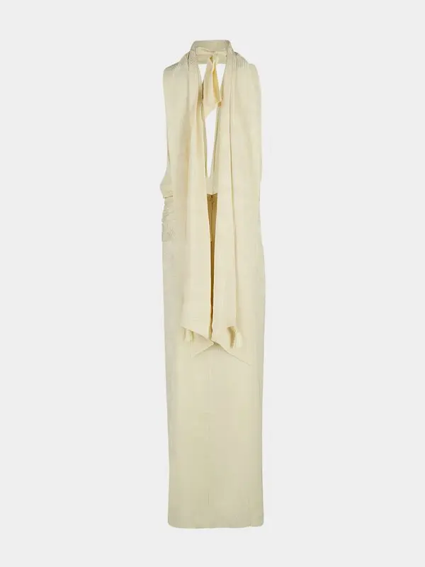 Johanna Ortiz Wildly Beautiful Halter Dress - Beige