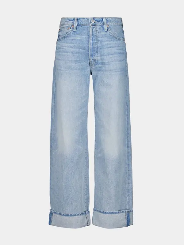 MOTHER The Dodger Button Hover Cuff Jeans - Blue