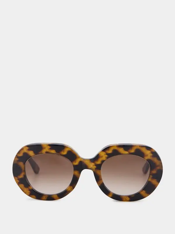 EMMANUELLE KHANH Love Tortoiseshell Oval Sunglasses - Brown