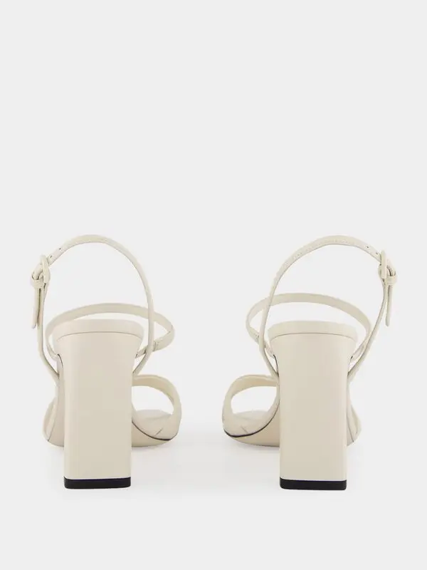 JIMMY CHOO Elsy 85 Nappa Leather Sandals - Cream
