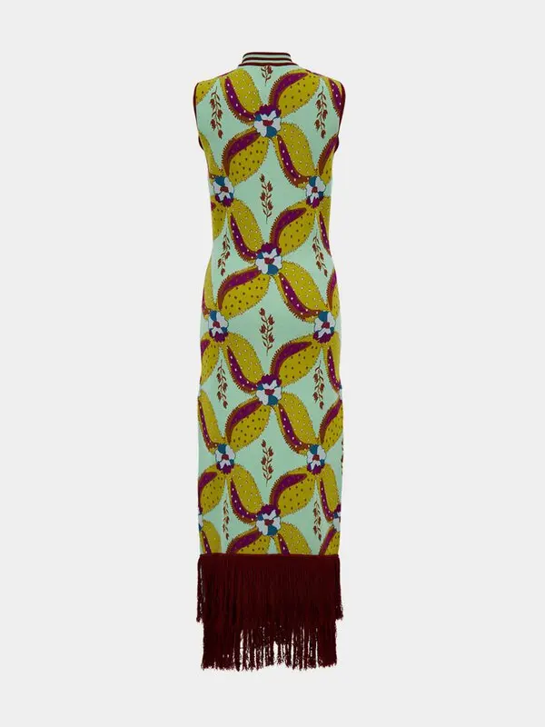 PAULA Vitória Aquageo Jacquard Fringe Dress